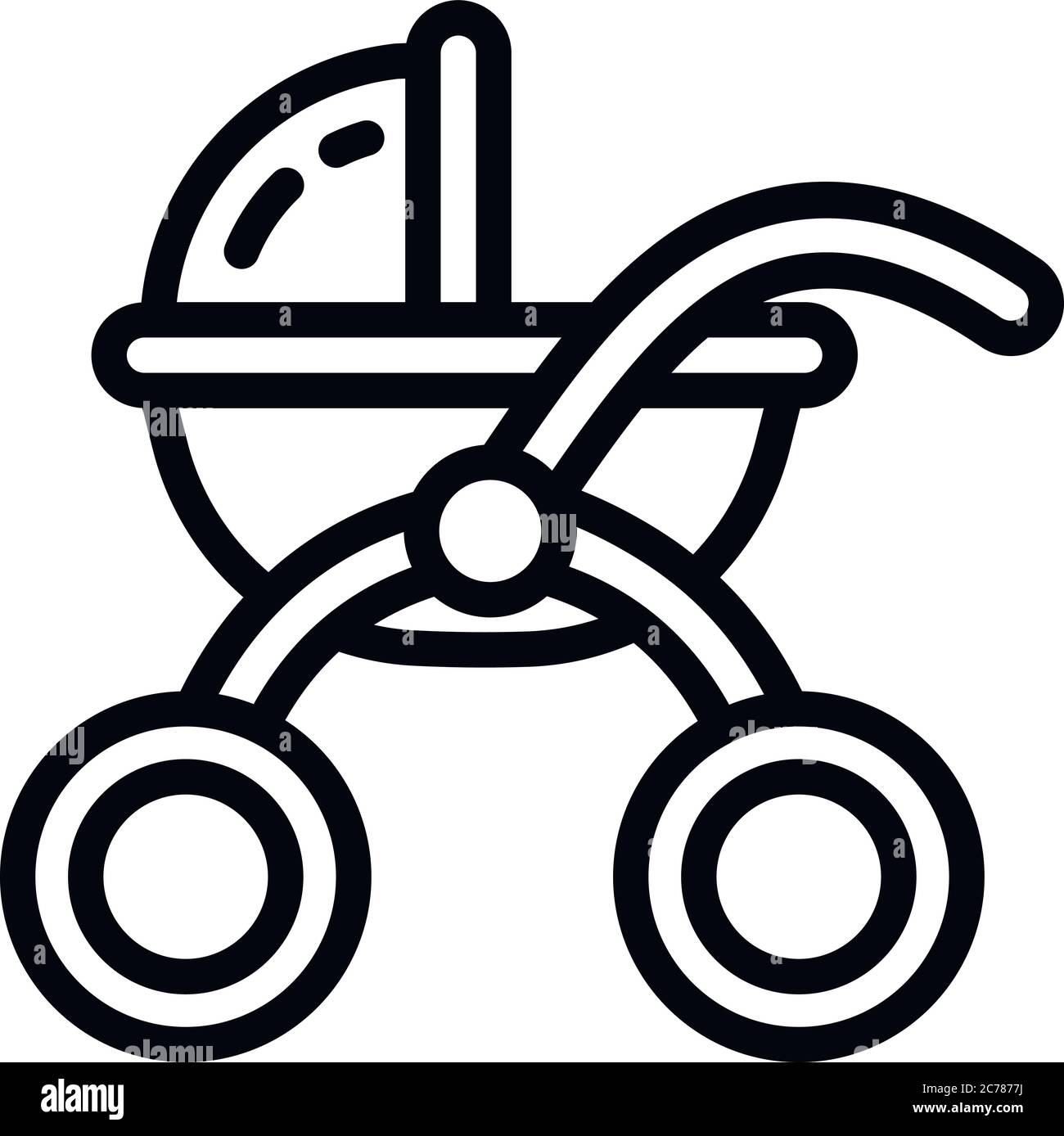 Baby pram icon. Outline baby pram vector icon for web design isolated ...
