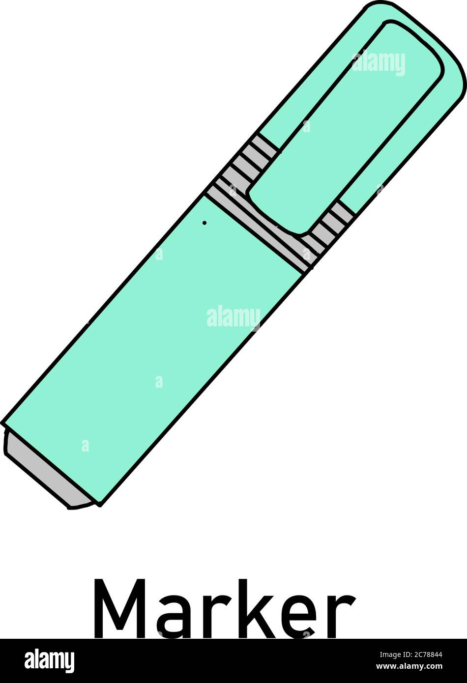 marker isolated on white. vector illustration. Painting. felt-tip pen ...