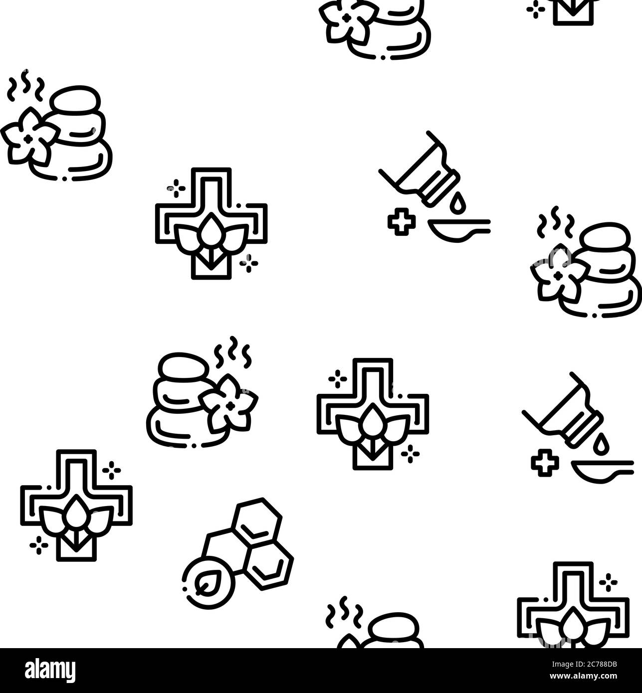 Traditional Naturopathy Medicine Icons Set Vector Stock Vector Image ...