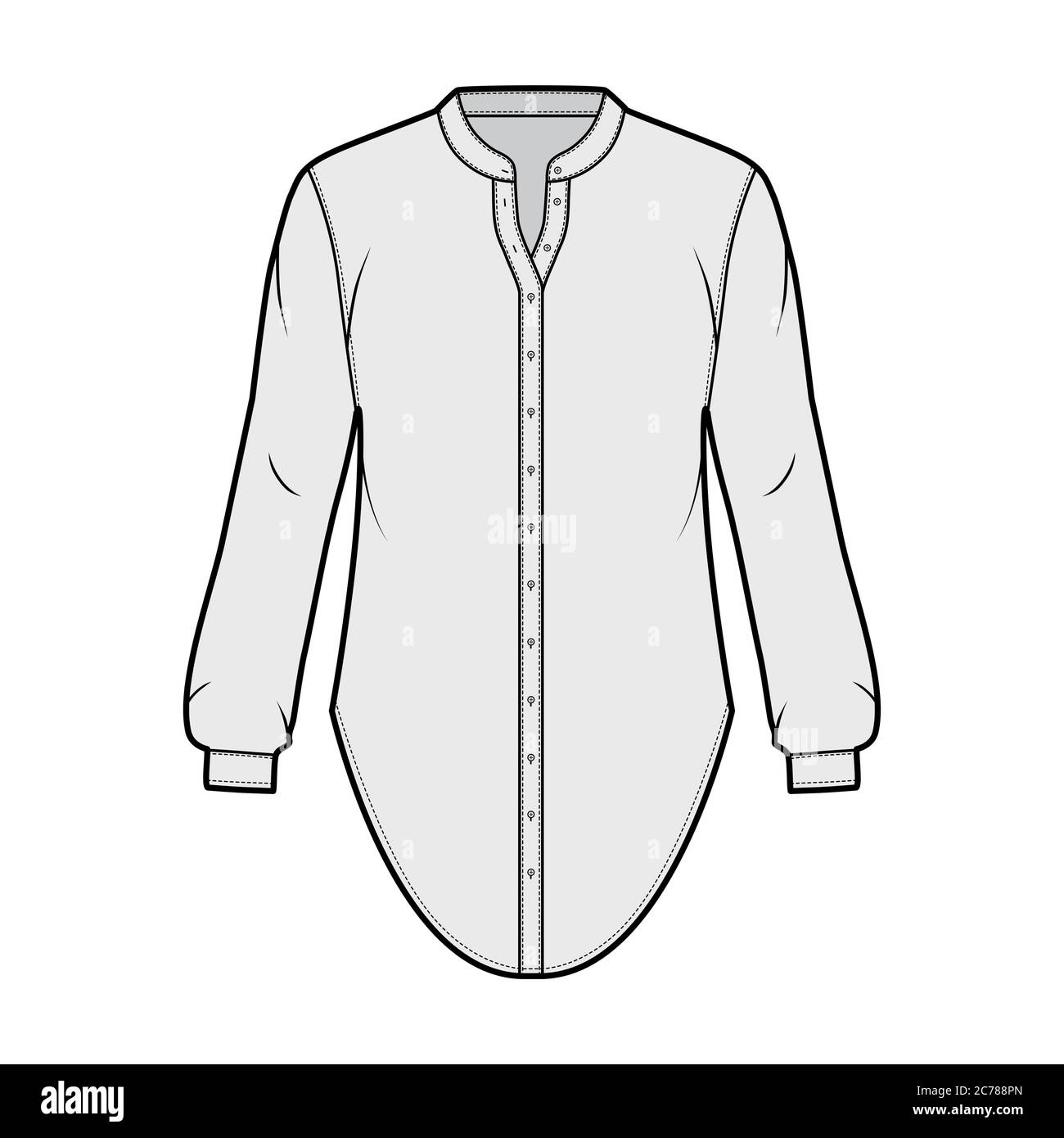 Mandarin collar Stock Vector Images - Alamy