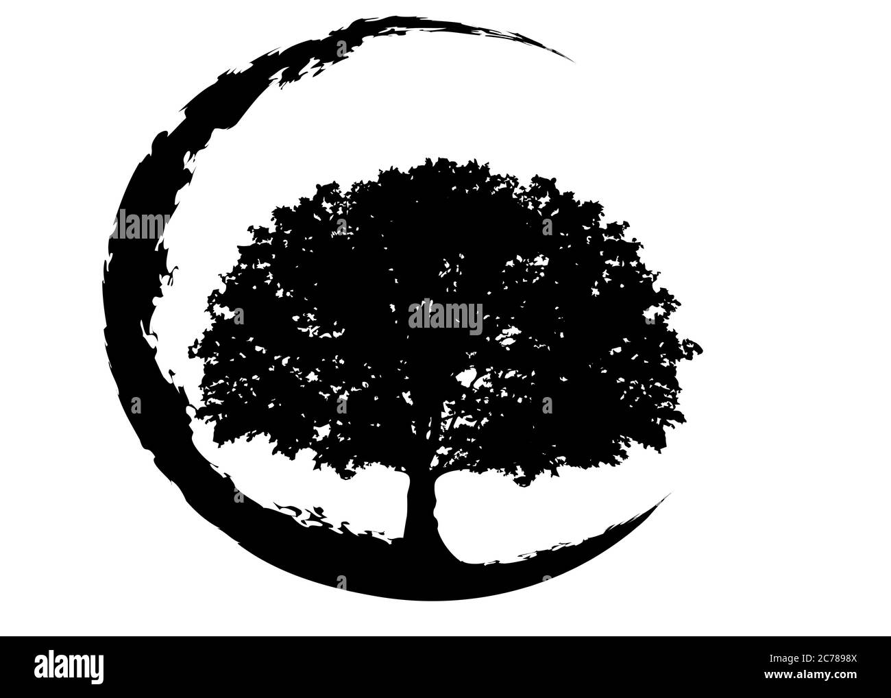 Oak Tree Vector Black