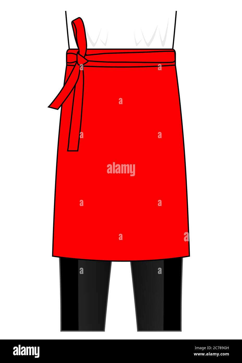 Red Chef Waist Half Aprons Vector For Template Stock Vector Image & Art ...
