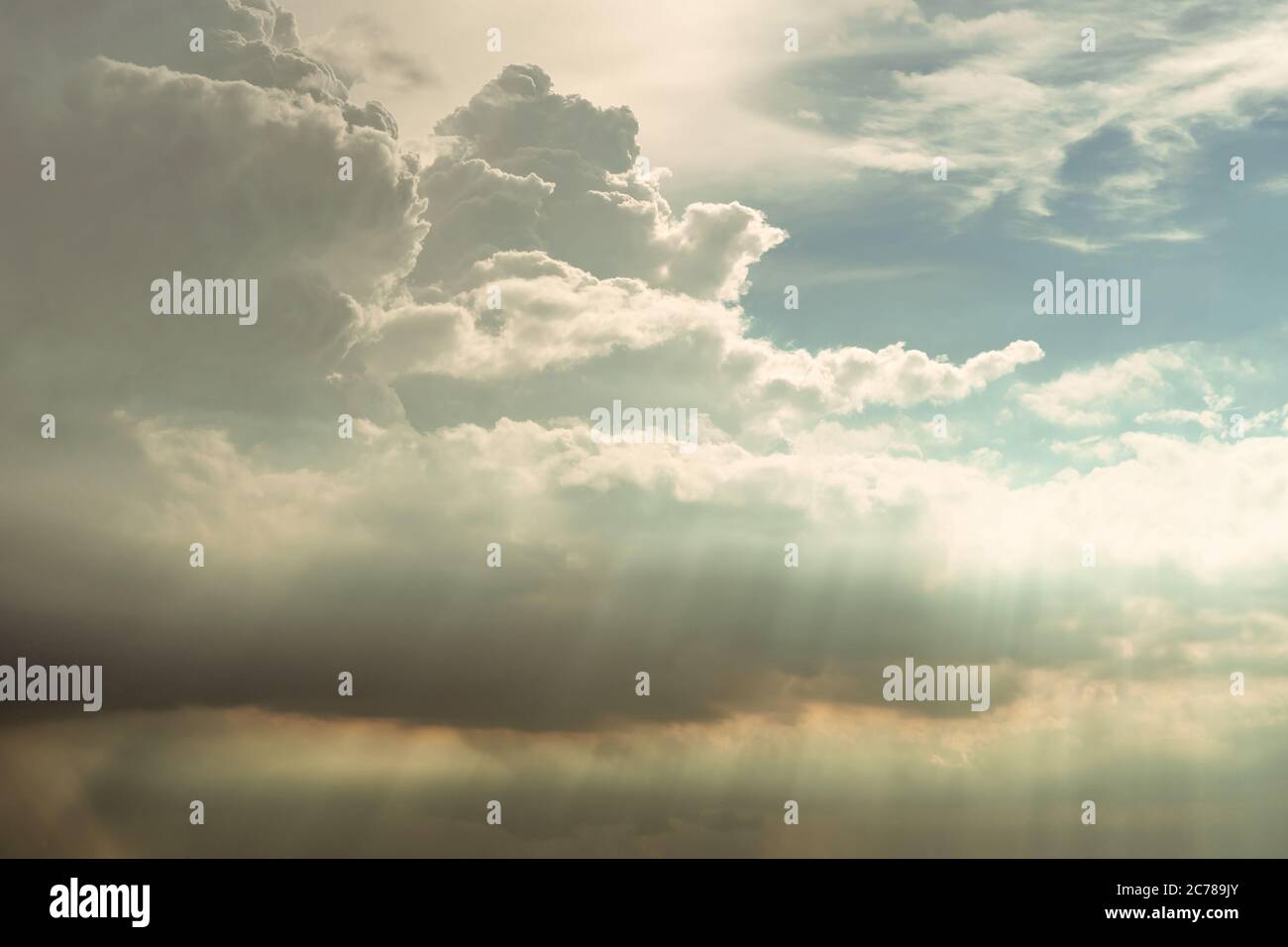 Heaven sky and white clouds. Heaven sky with god light. Spiritual ...