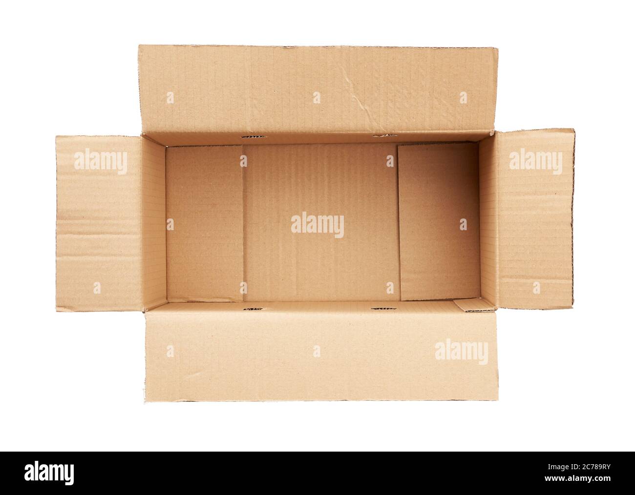 open empty brown rectangular cardboard box for transporting goods ...