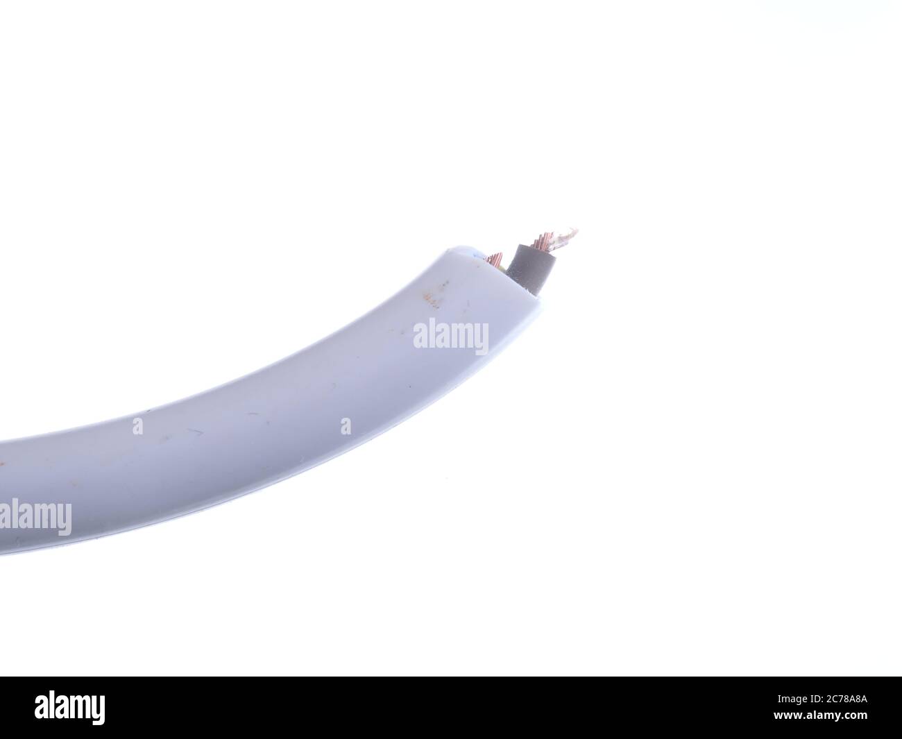 electric wire on a white background Stock Photo - Alamy