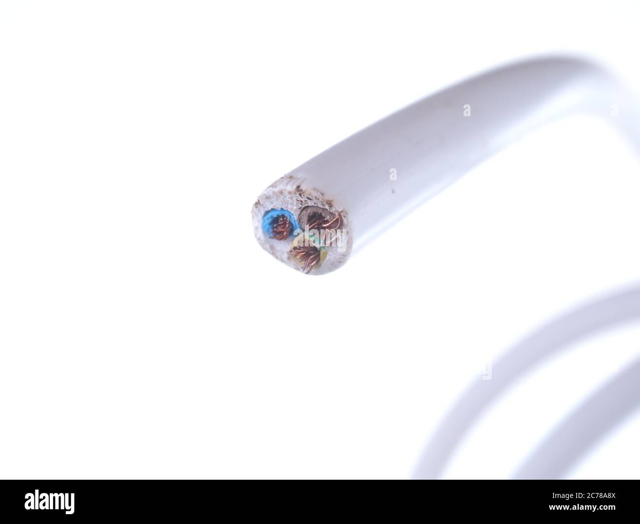 electric wire on a white background Stock Photo - Alamy