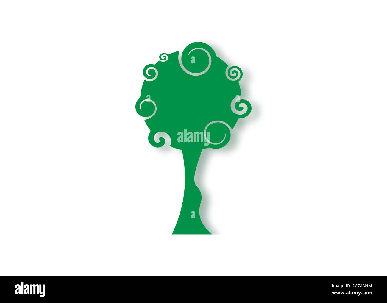Green Tree in paper cut style, Tree Education Logo Design, original ...