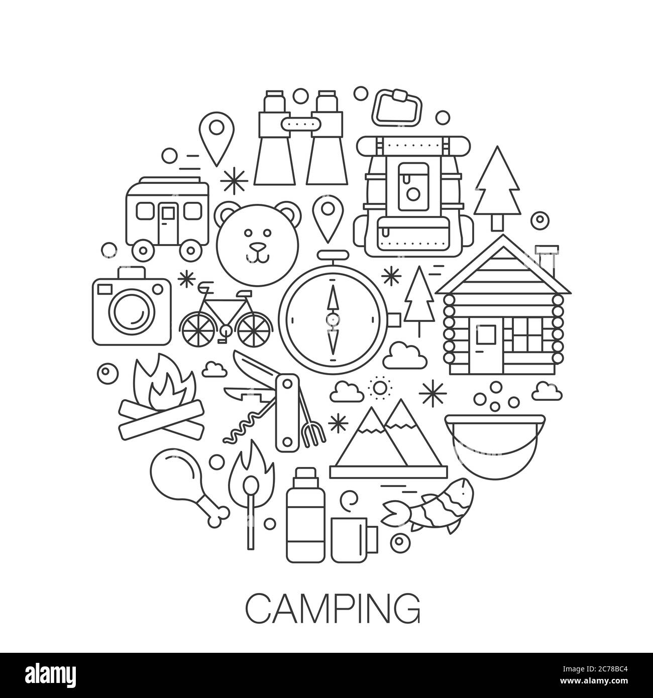 Camp sign Stock Vector Images - Alamy