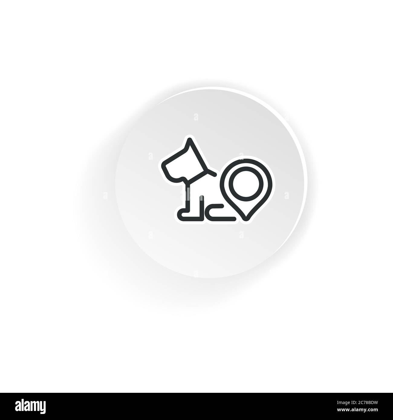 Pet with pinpoint location. Dog here map pointer. Pet shop location ...