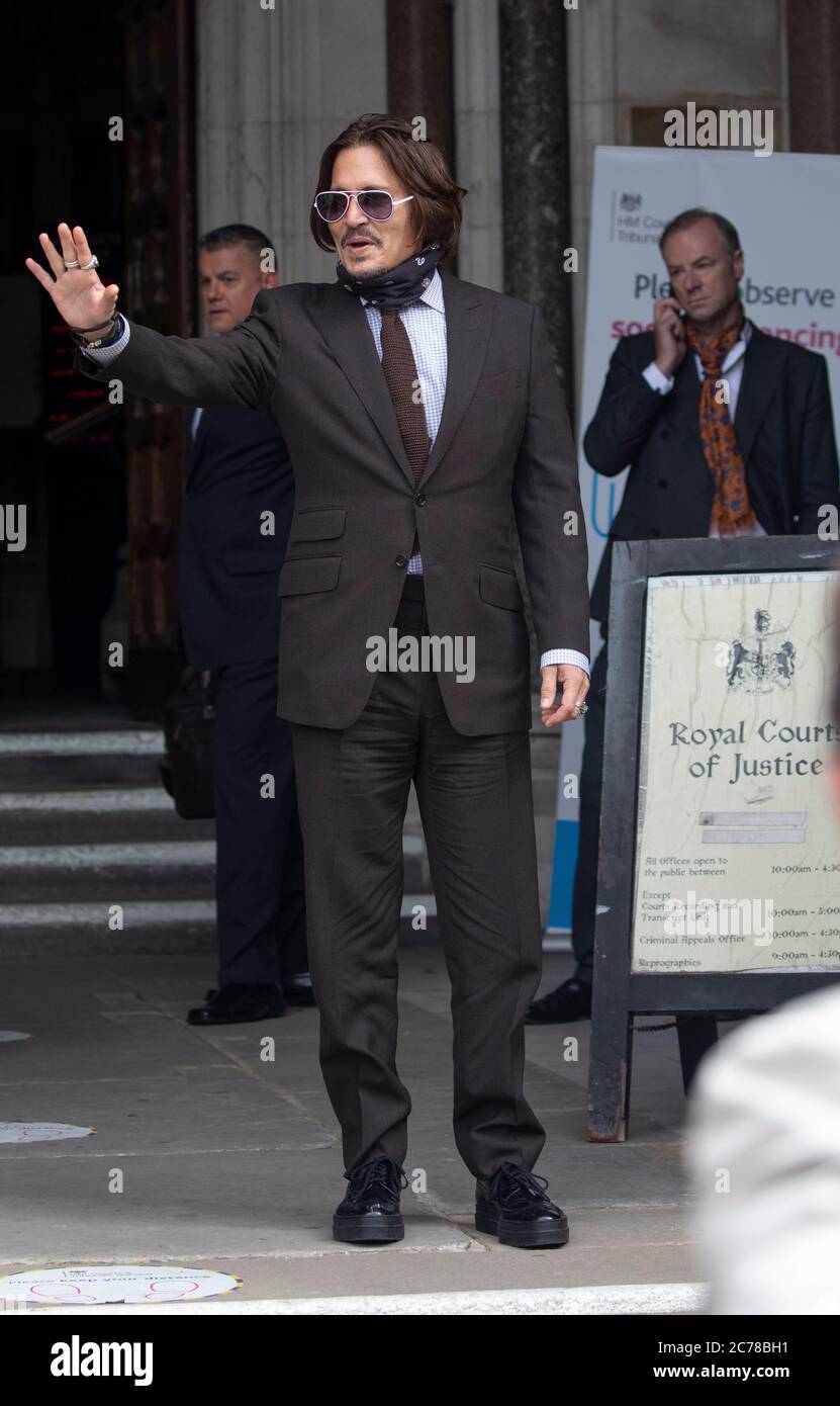 pic shows: Johnny Depp arrives the High Court in London today. 15.7.20 ...