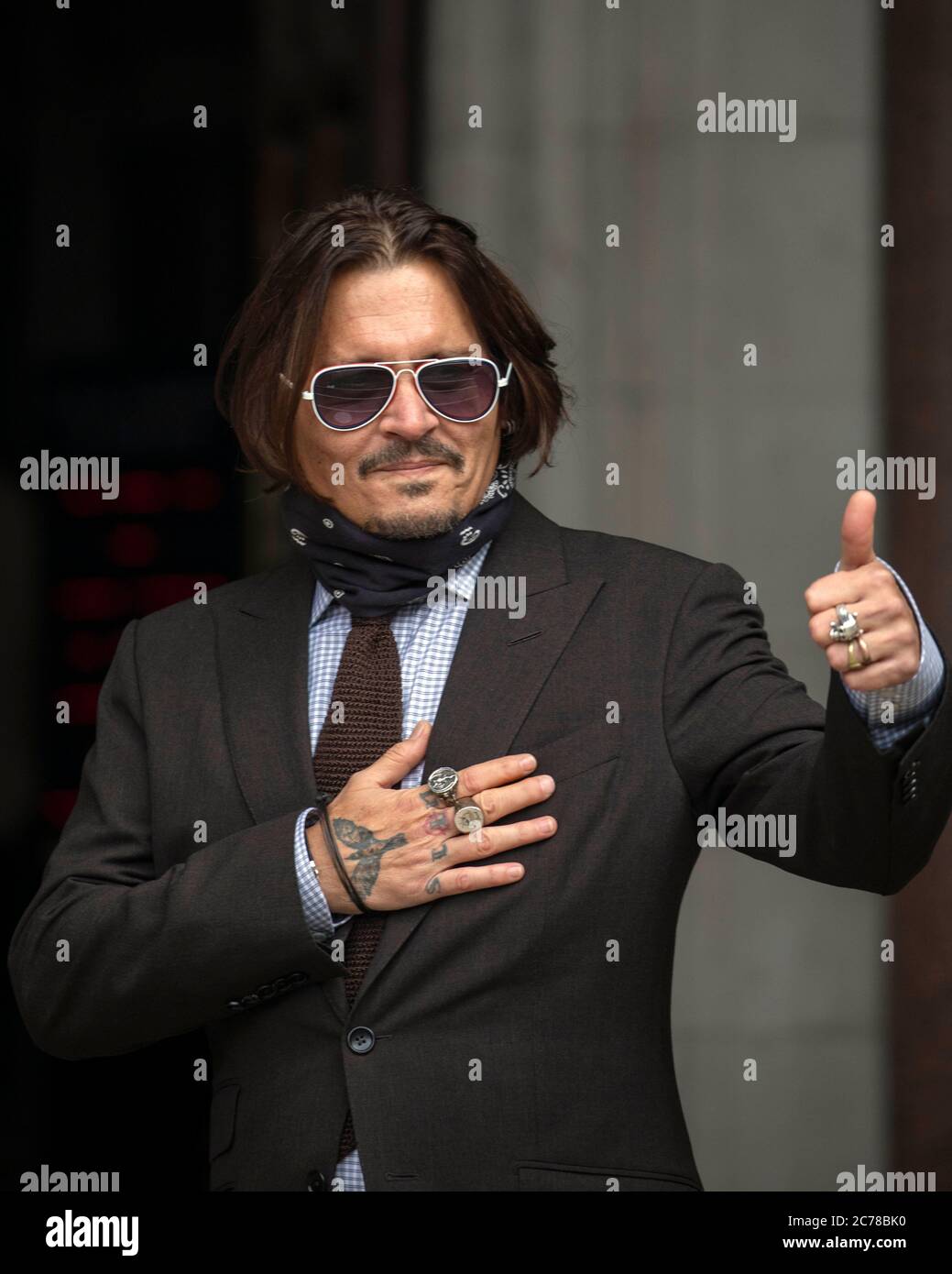 pic shows: Johnny Depp arrives the High Court in London today. 15.7.20 ...
