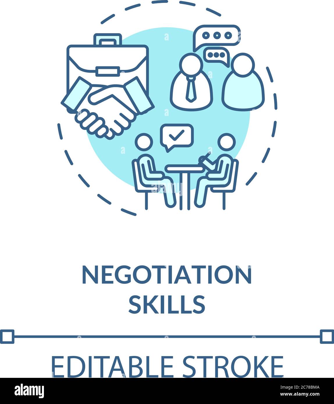 Negotiations skills concept icon. Business partnership. Successful ...