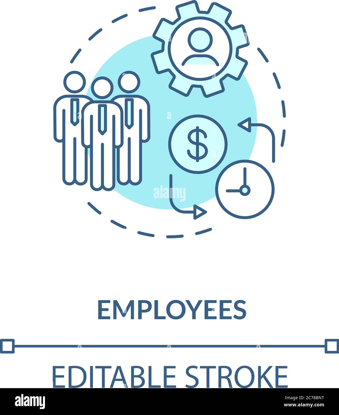 Employees concept icon. Corporation members. Office workers team ...