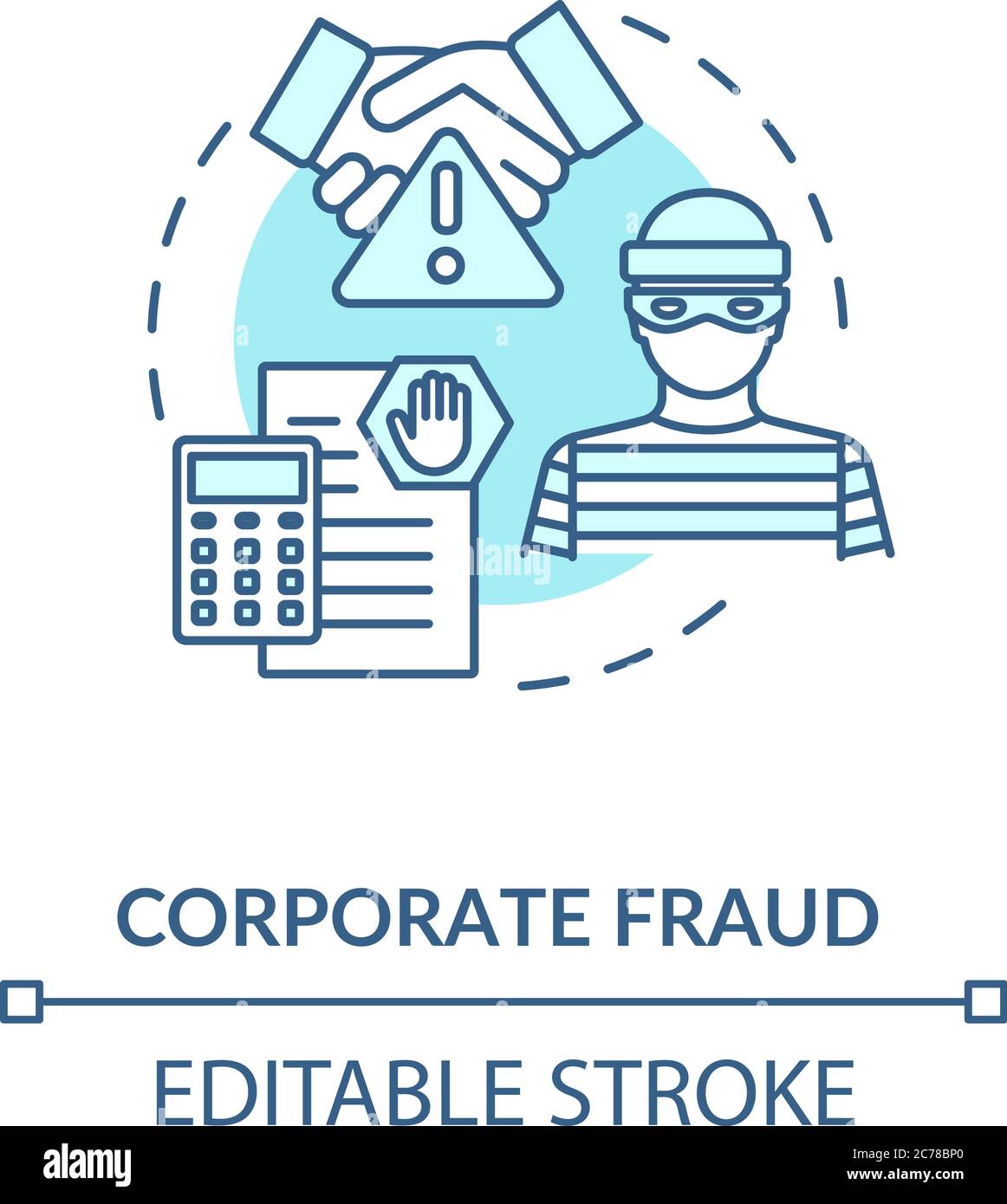 Corporate fraud concept icon. Fraudulent company. Common corporate ...