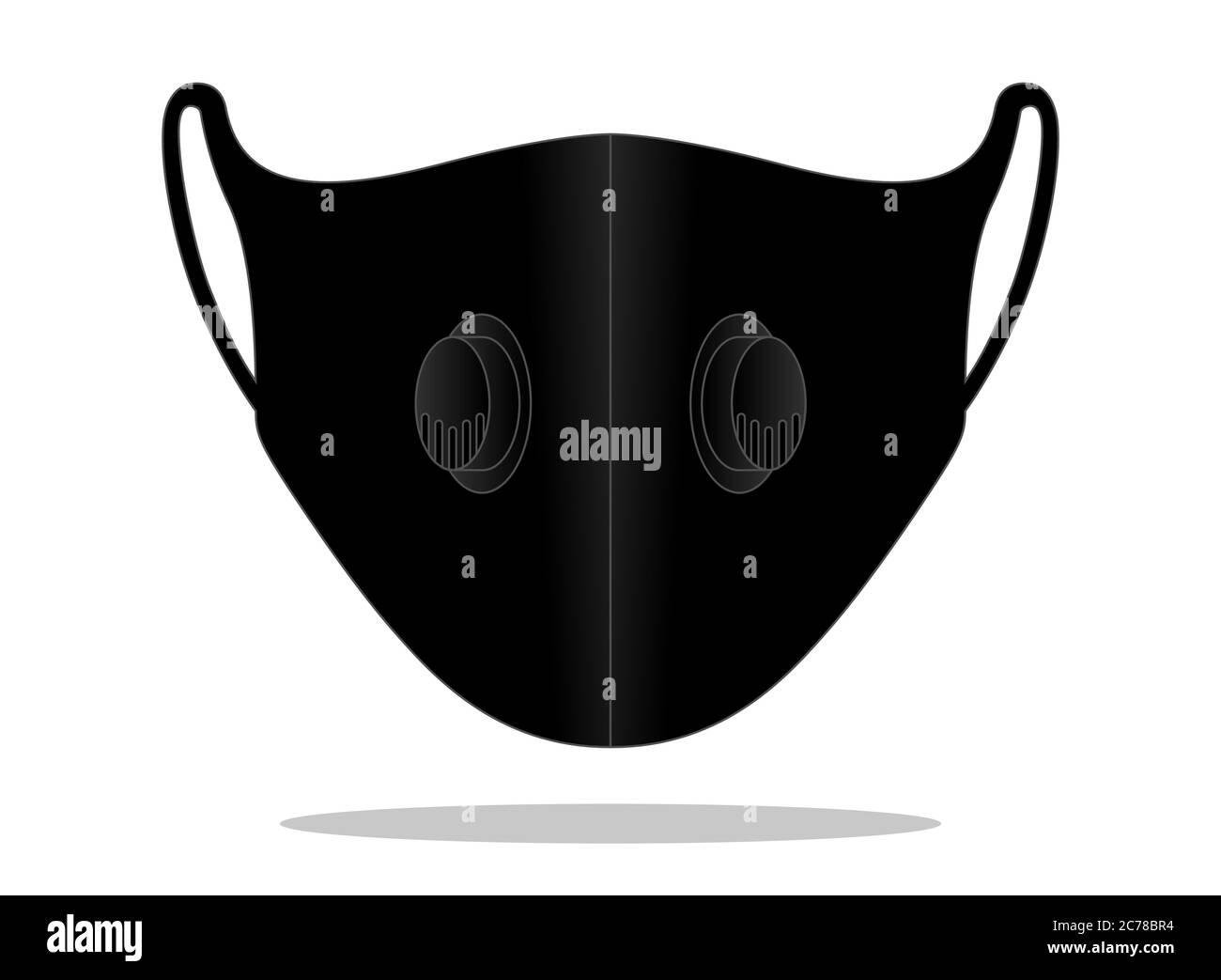 Black Cycling Mask With Air Purifying Carbon Filter Vector Stock Vector ...