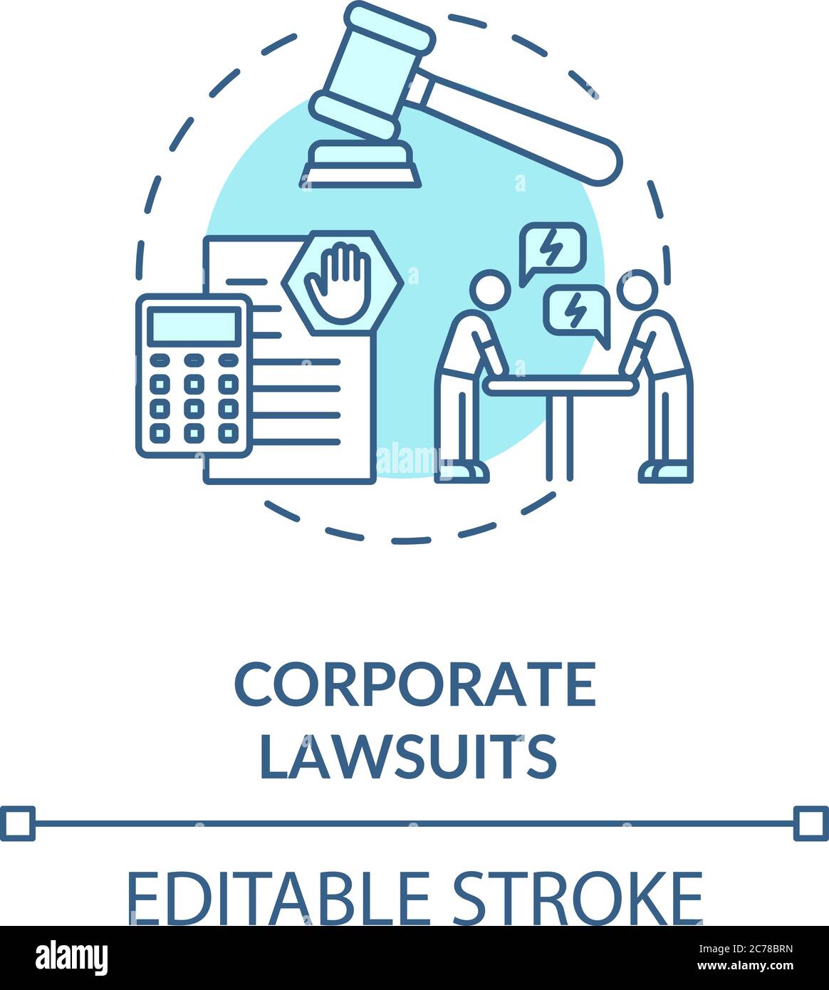 Corporate lawsuit concept icon. Financial and legal consulting service ...