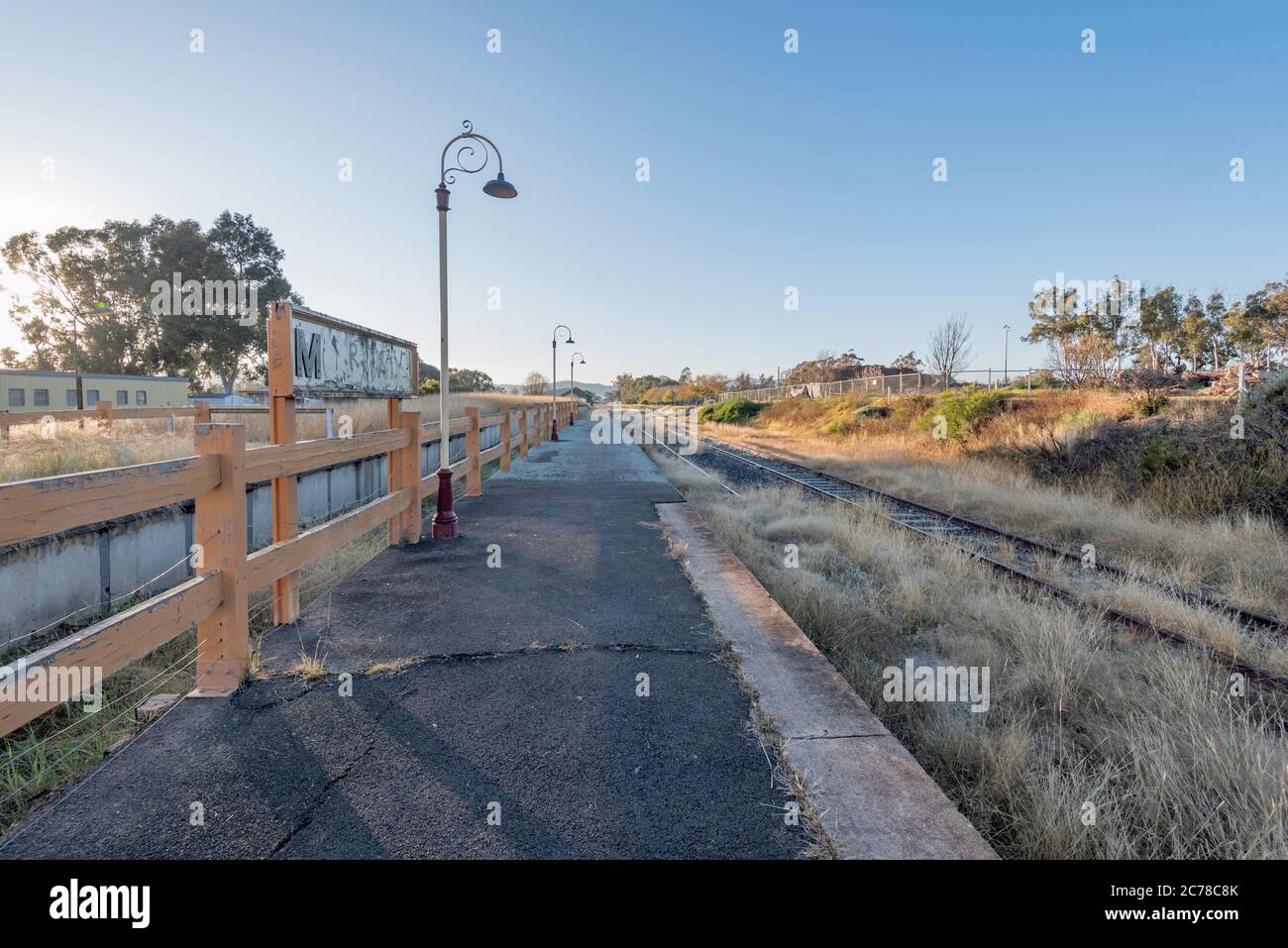The main platform of the now closed Mudgee Railway Station a former ...