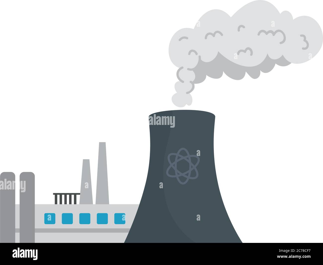 factory with chimney and smoke vector design Stock Vector Image & Art ...