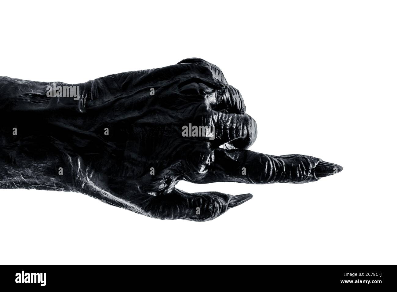 Creepy monster hand isolated on white background with clipping path ...