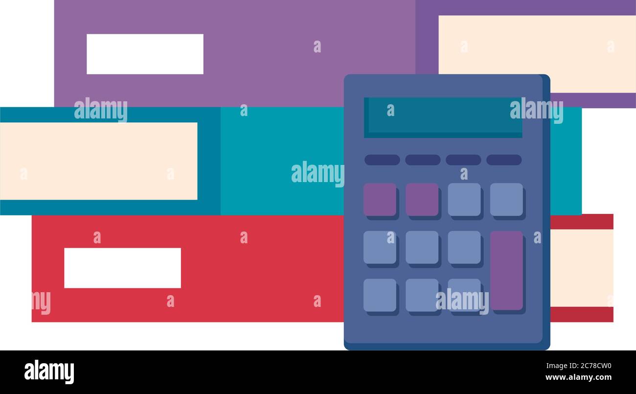 school books and calculator vector design Stock Vector Image & Art - Alamy