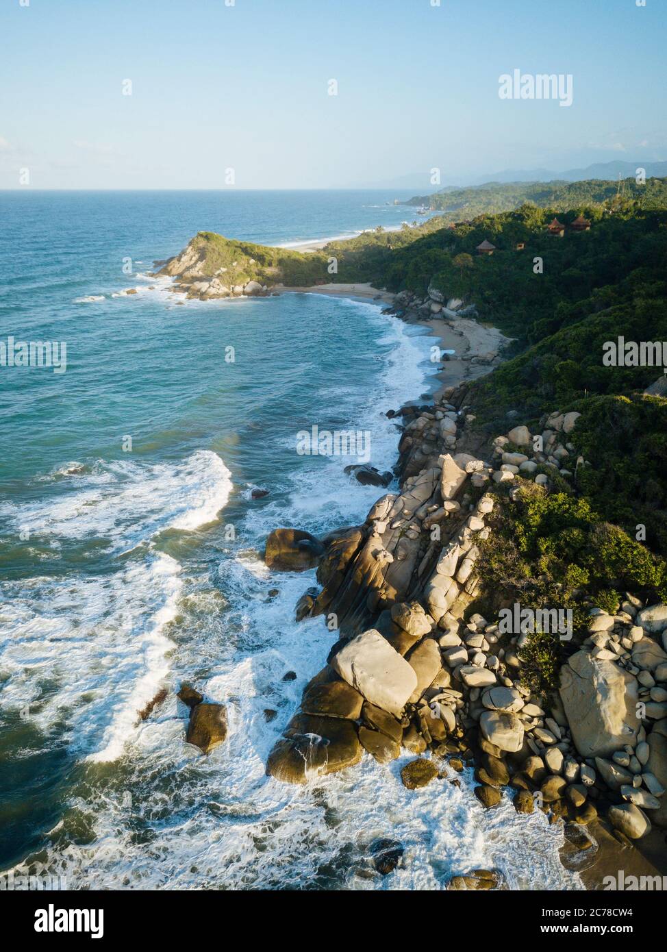 Aerial View of Tayrona National Park, Magdalena Department, Caribbean ...