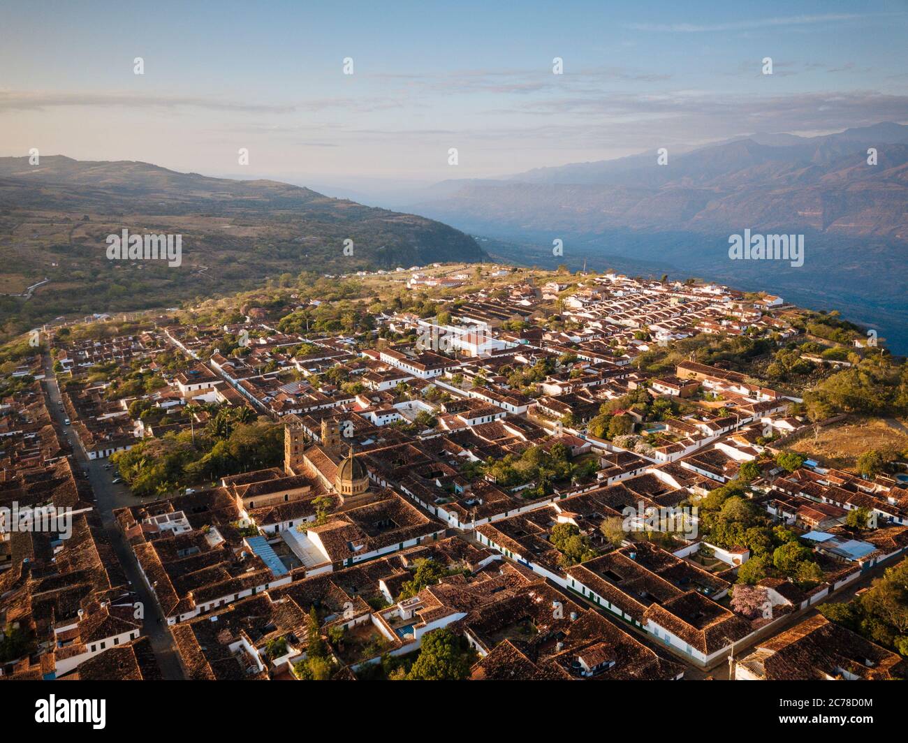 Aerial view of Barichara, Santander, Colombia, South America Stock ...