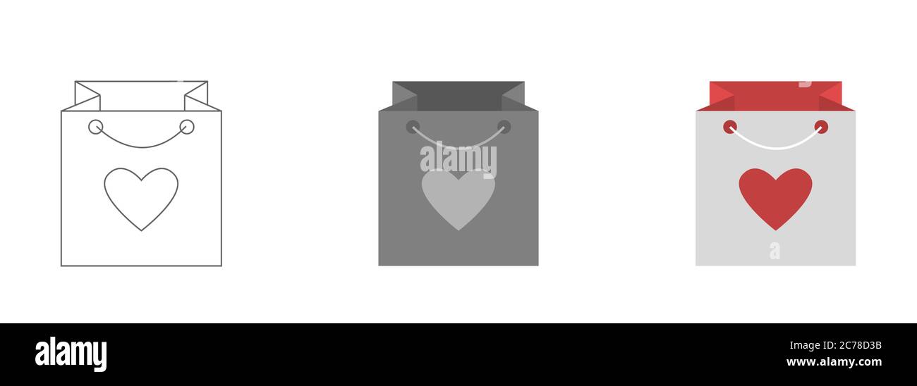 Heart symbol love bag Stock Vector Images - Alamy