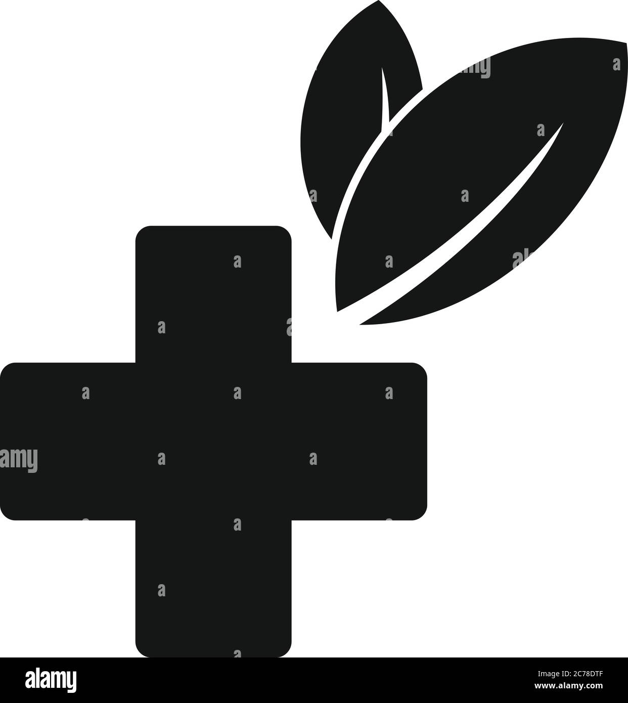 Homeopathy cross eco icon. Simple illustration of homeopathy cross eco ...