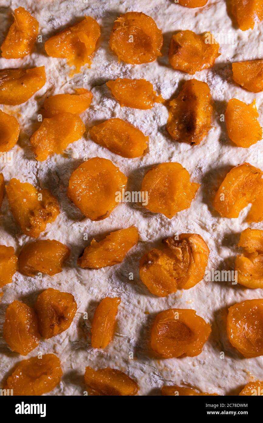 Homemade delicious apricot cake in the making Stock Photo - Alamy