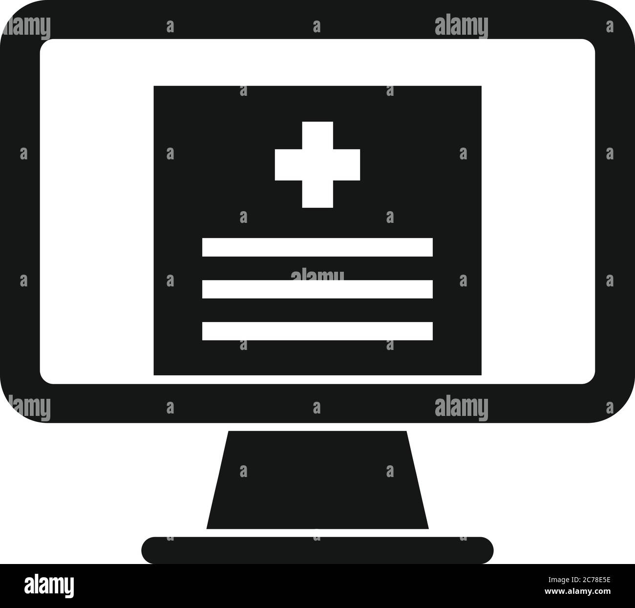 Online medical monitor icon. Simple illustration of online medical ...
