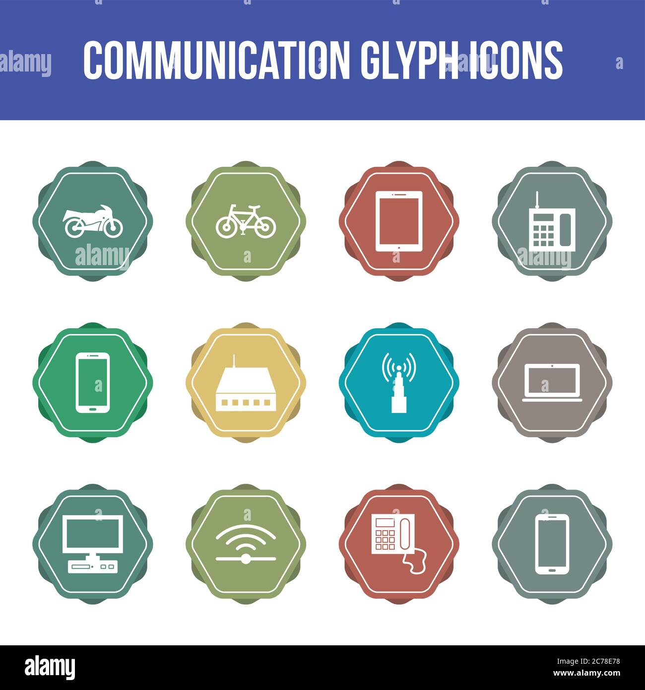 Unique communication vector glyph icon set Stock Vector Image & Art - Alamy