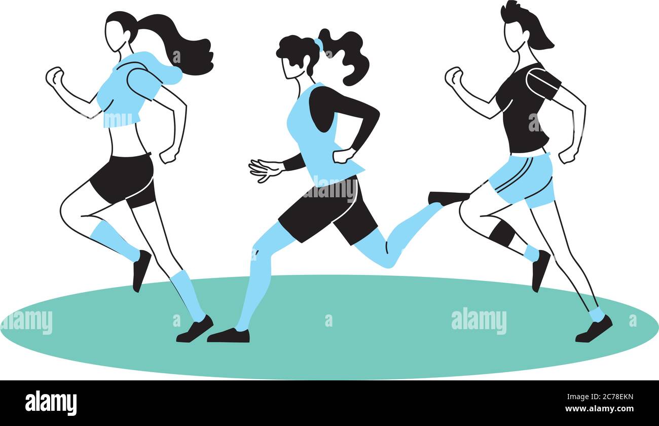 women in sportswear for running vector illustration design Stock Vector ...