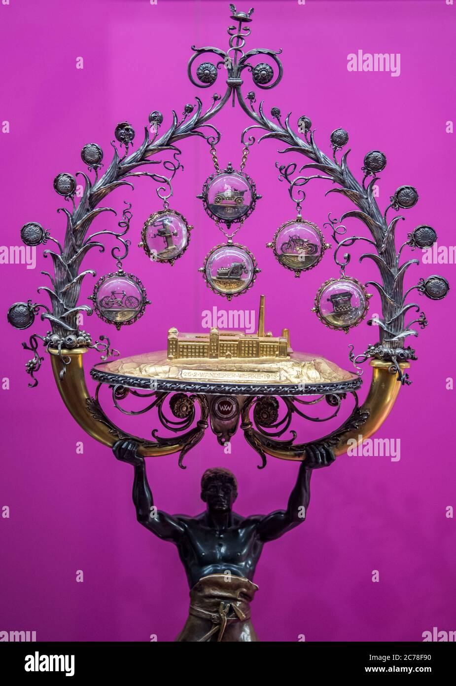 10 July 2020, Saxony, Zwickau: A trophy commemorating the 30th ...