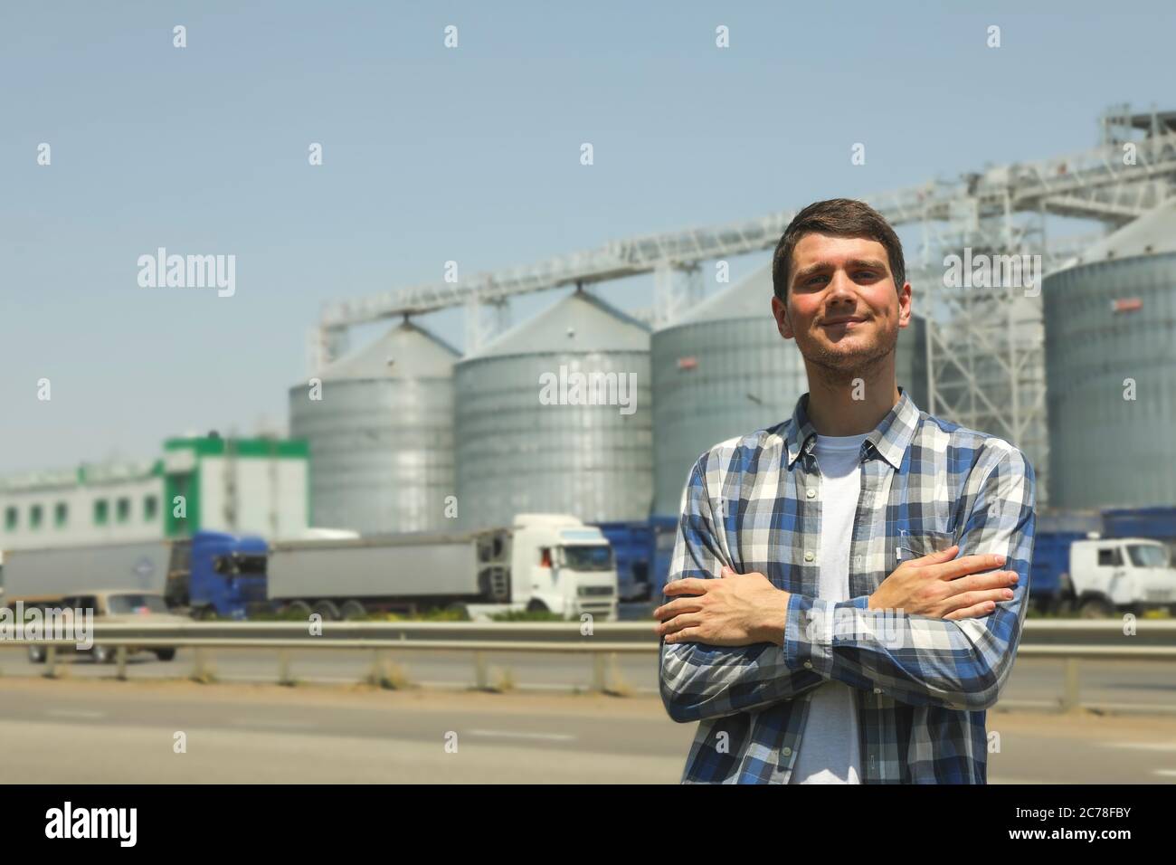Silo silos man people farmer hi-res stock photography and images - Alamy