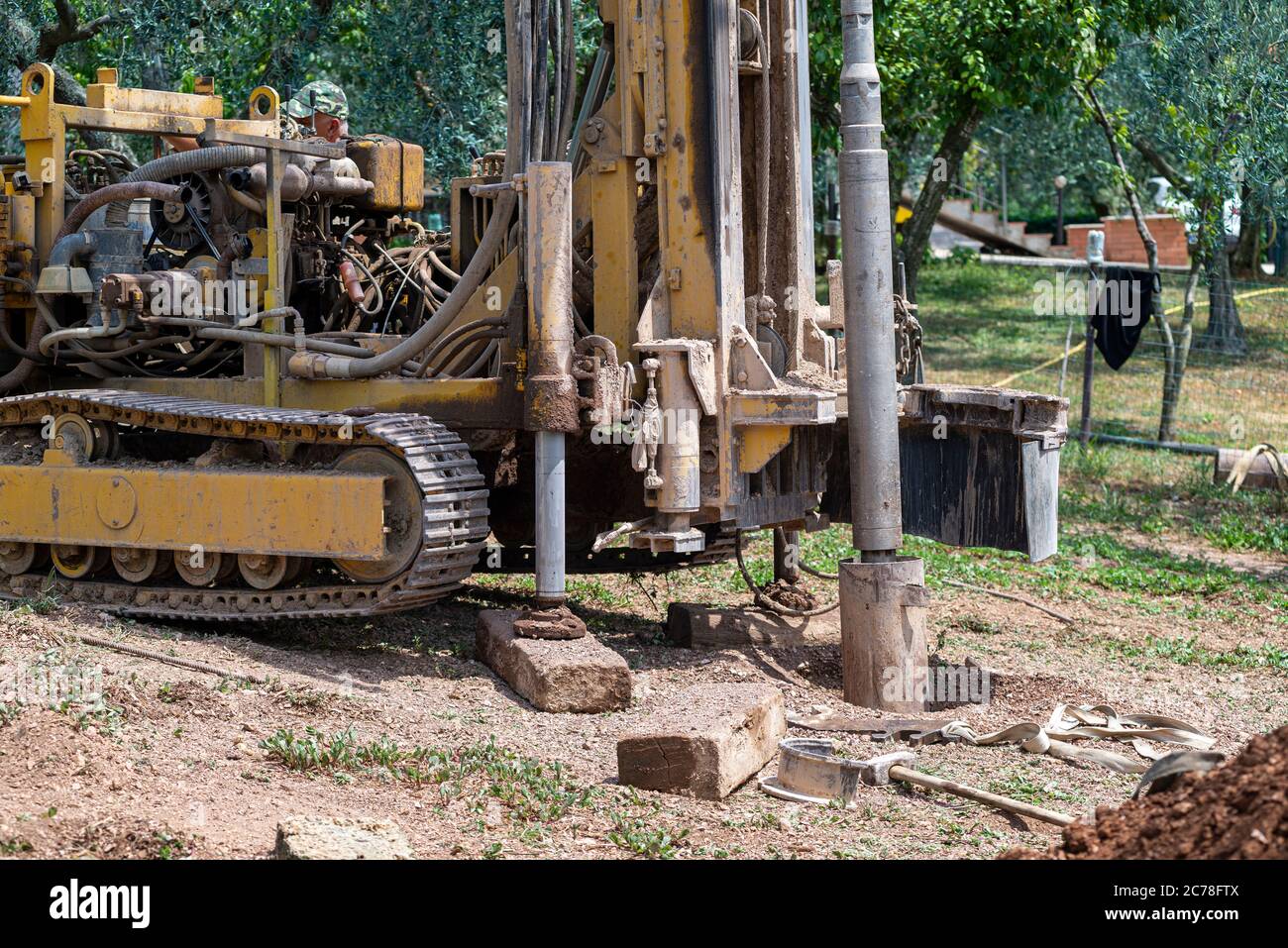 auger for water wells in a domestic construction site Stock Photo - Alamy