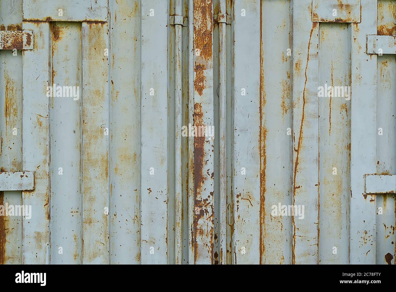 Door of a steel gray old rusty sea cargo container, texture, background ...