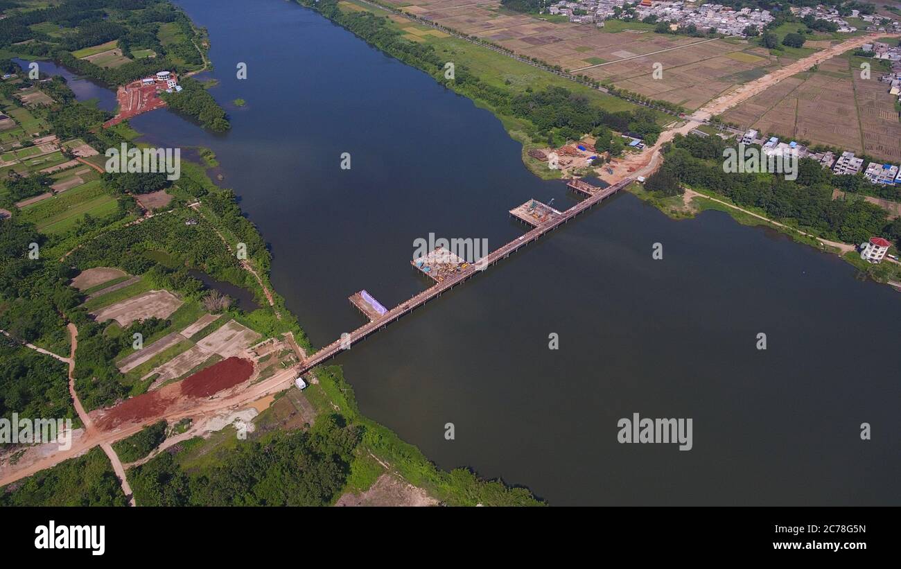 Haikou. 15th July, 2020. Aerial photo taken on July 15, 2020 shows the ...