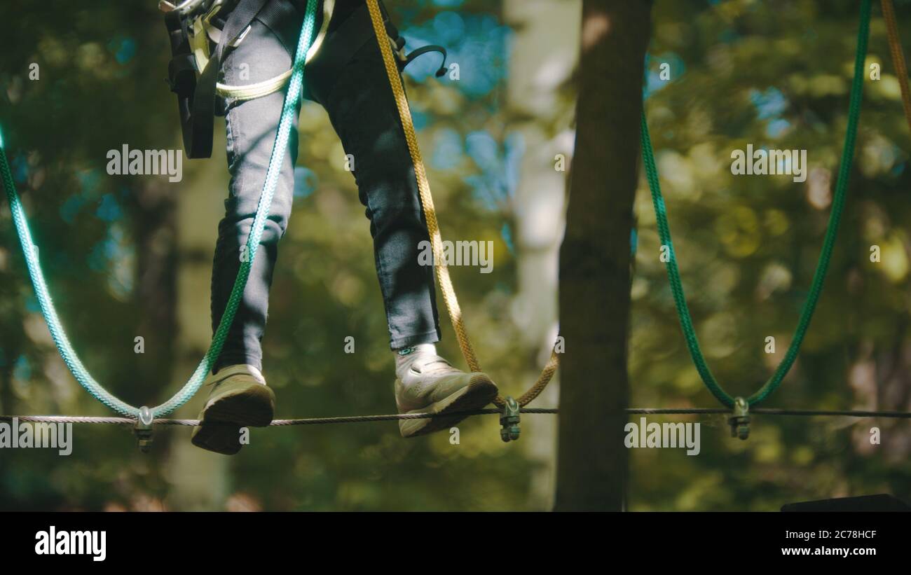 Girl walking on rope in hi-res stock photography and images - Alamy