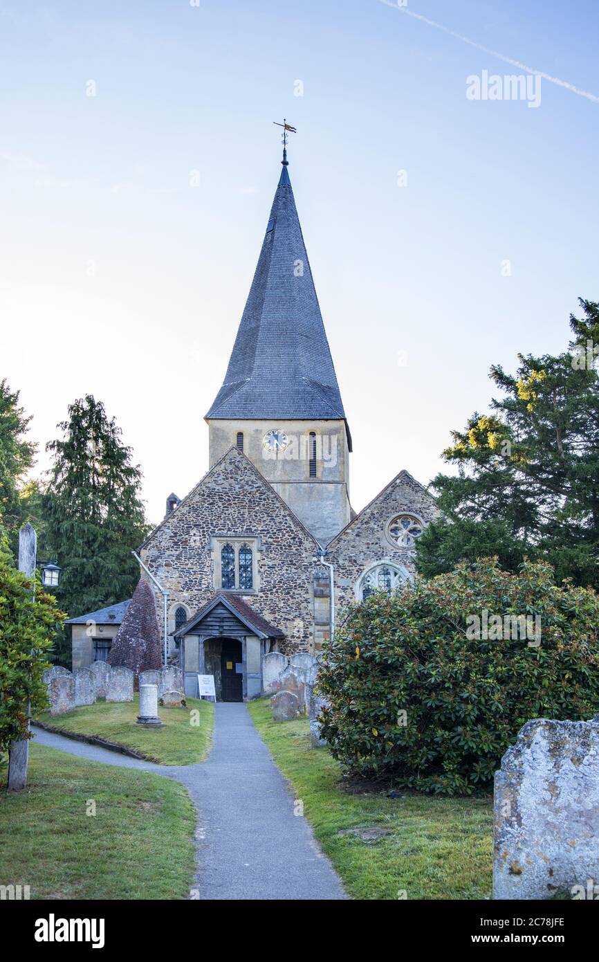 the parish church of st james in the village of shere surrey Stock ...