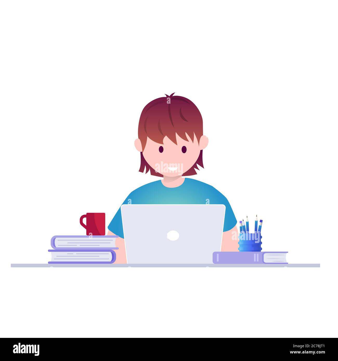 Student Using Technology Clipart