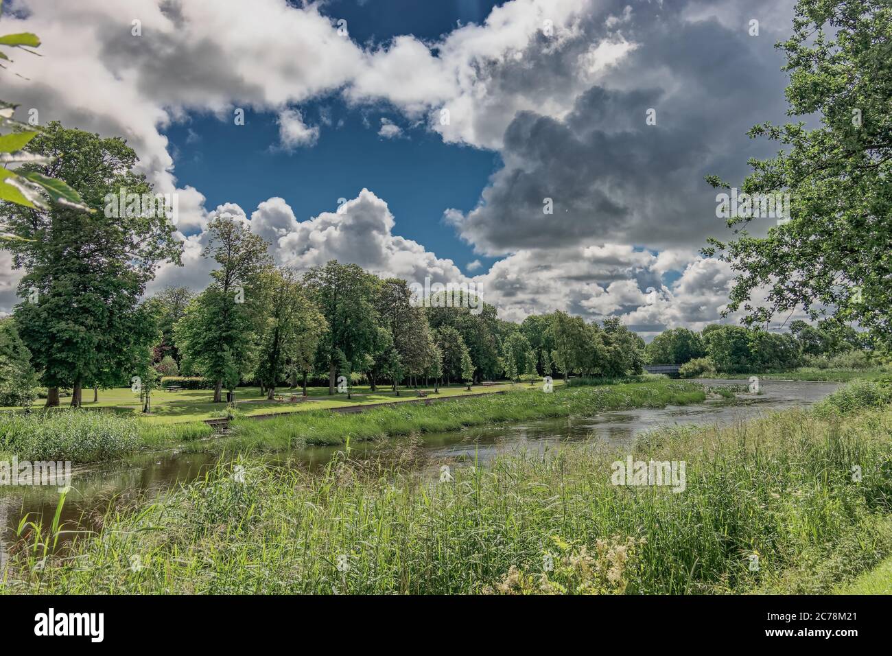 River passing through medieval Ribe, Denmark Stock Photo - Alamy