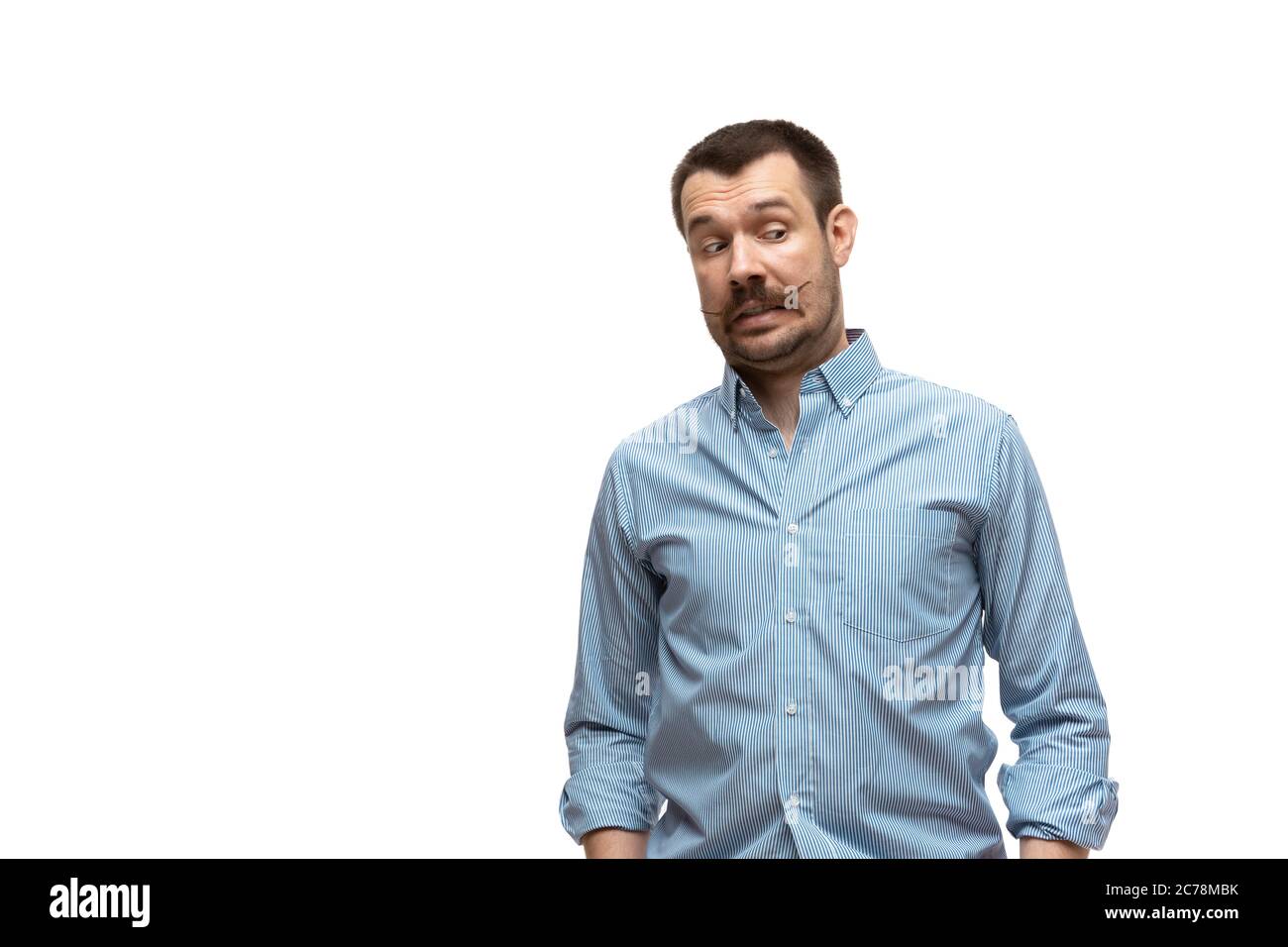 Amused. Young man with funny, unusual popular emotions and gestures ...