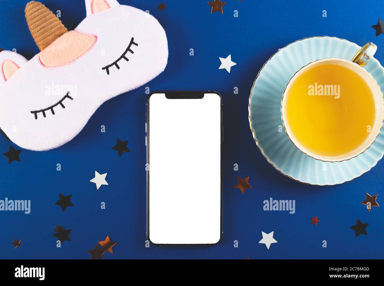 Technologies for a healthy sleep. Smartphone screen mockup. Sleep app ...