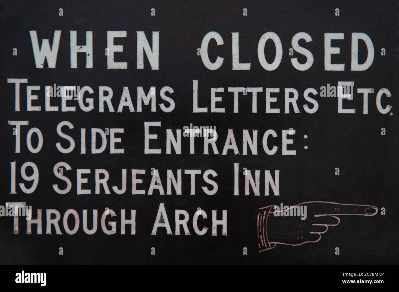 An Old Sign Indicating Where To Deliver Post Out Of Hours In London ...