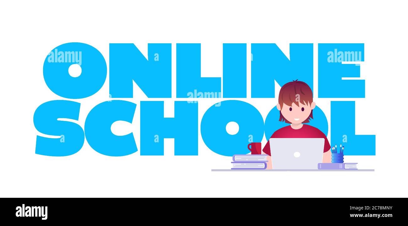 Online education, self learning concept vector illustration. Student ...