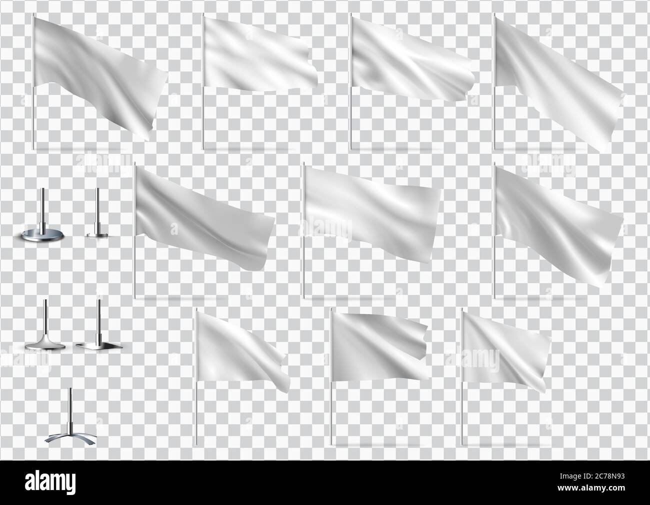 White blank flags hi-res stock photography and images - Alamy