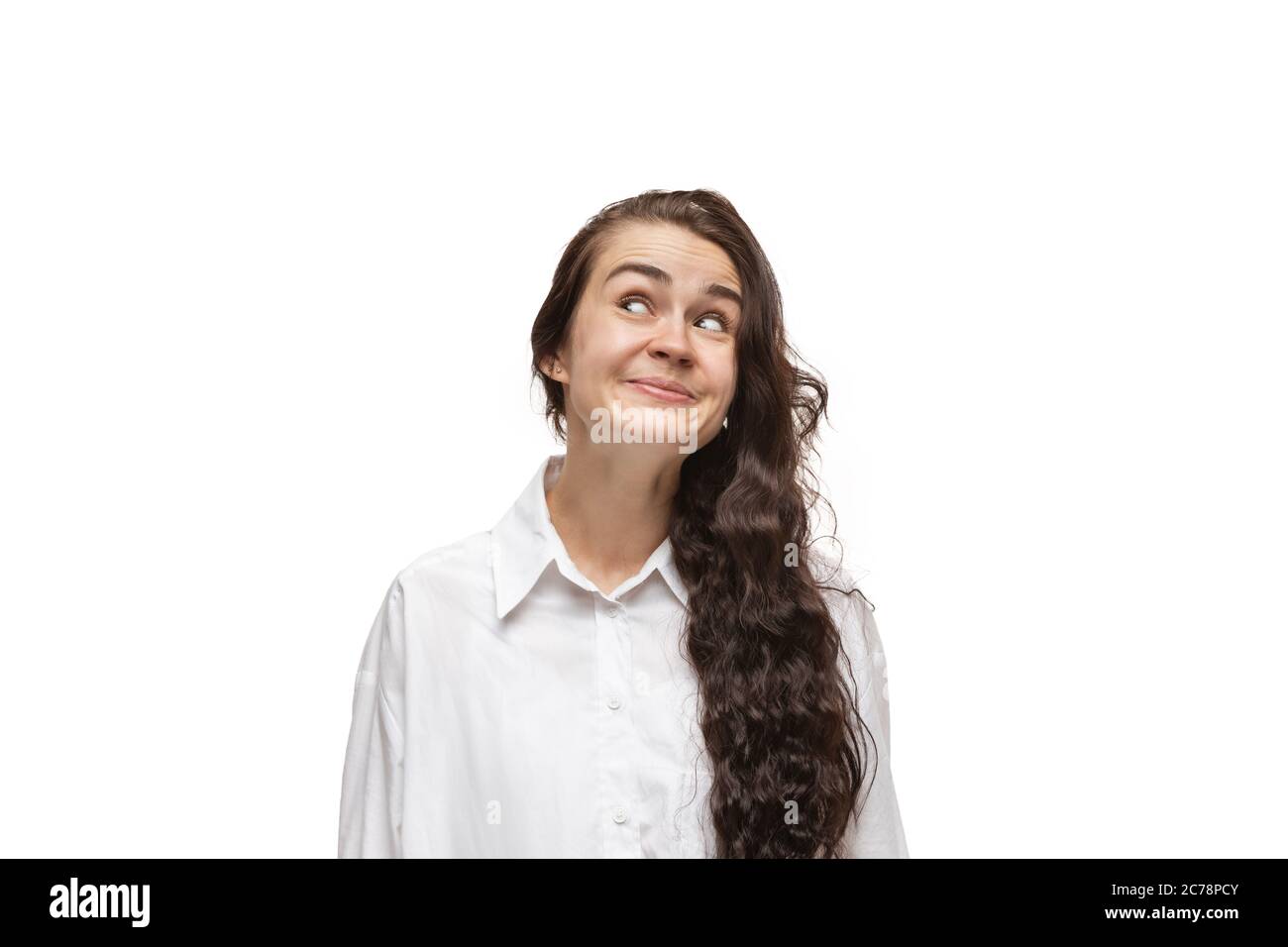 Know what I mean. Young caucasian woman with funny, unusual popular ...