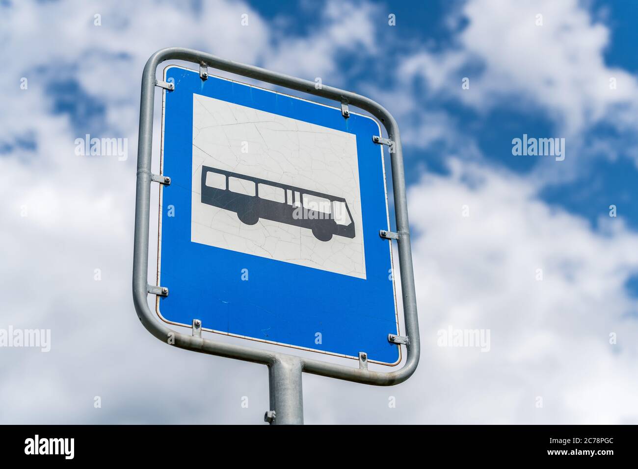 Polish long-distance bus stop sign Stock Photo - Alamy