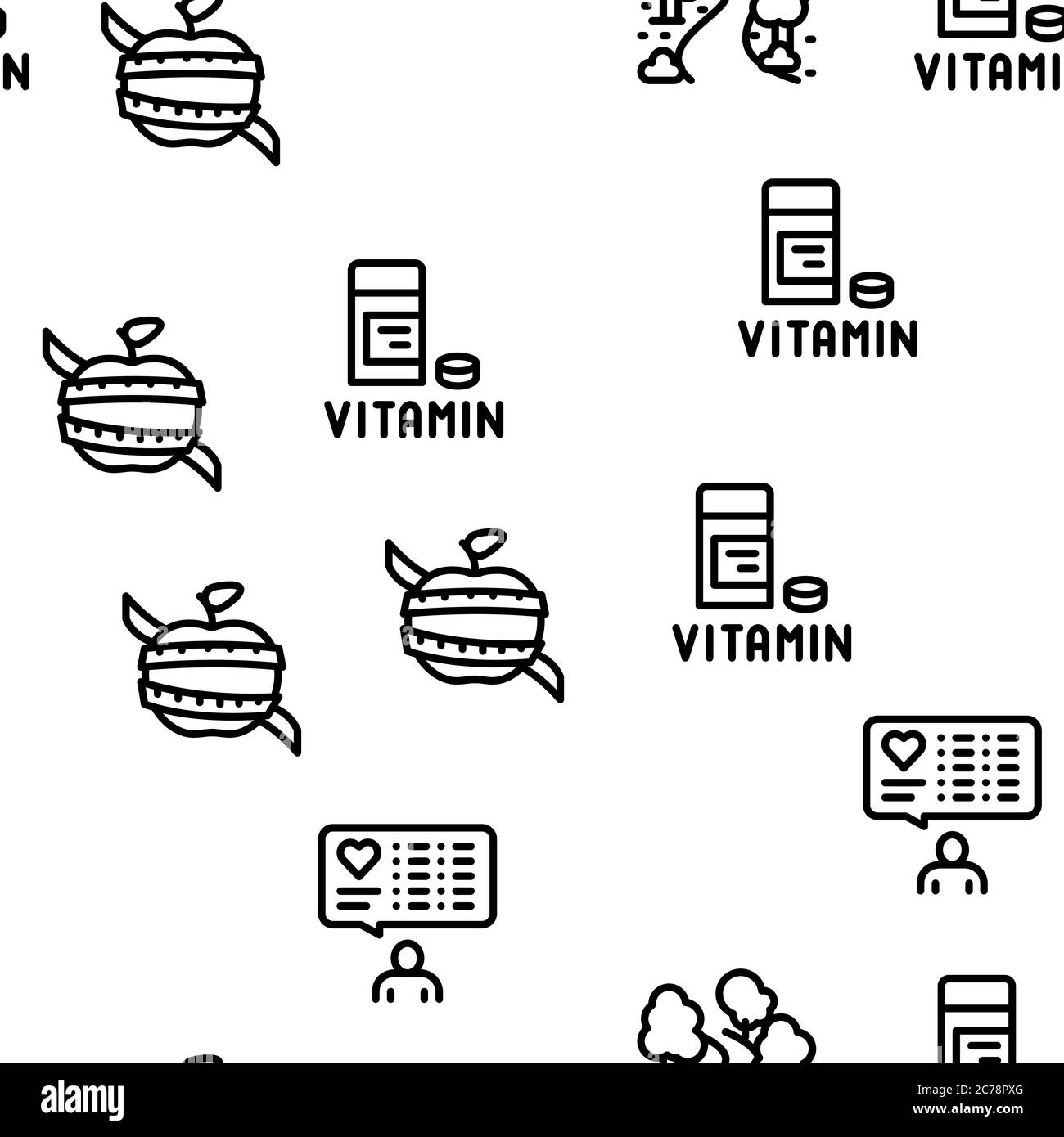 Healthy Lifestyle Seamless Pattern Vector Stock Vector Image & Art - Alamy