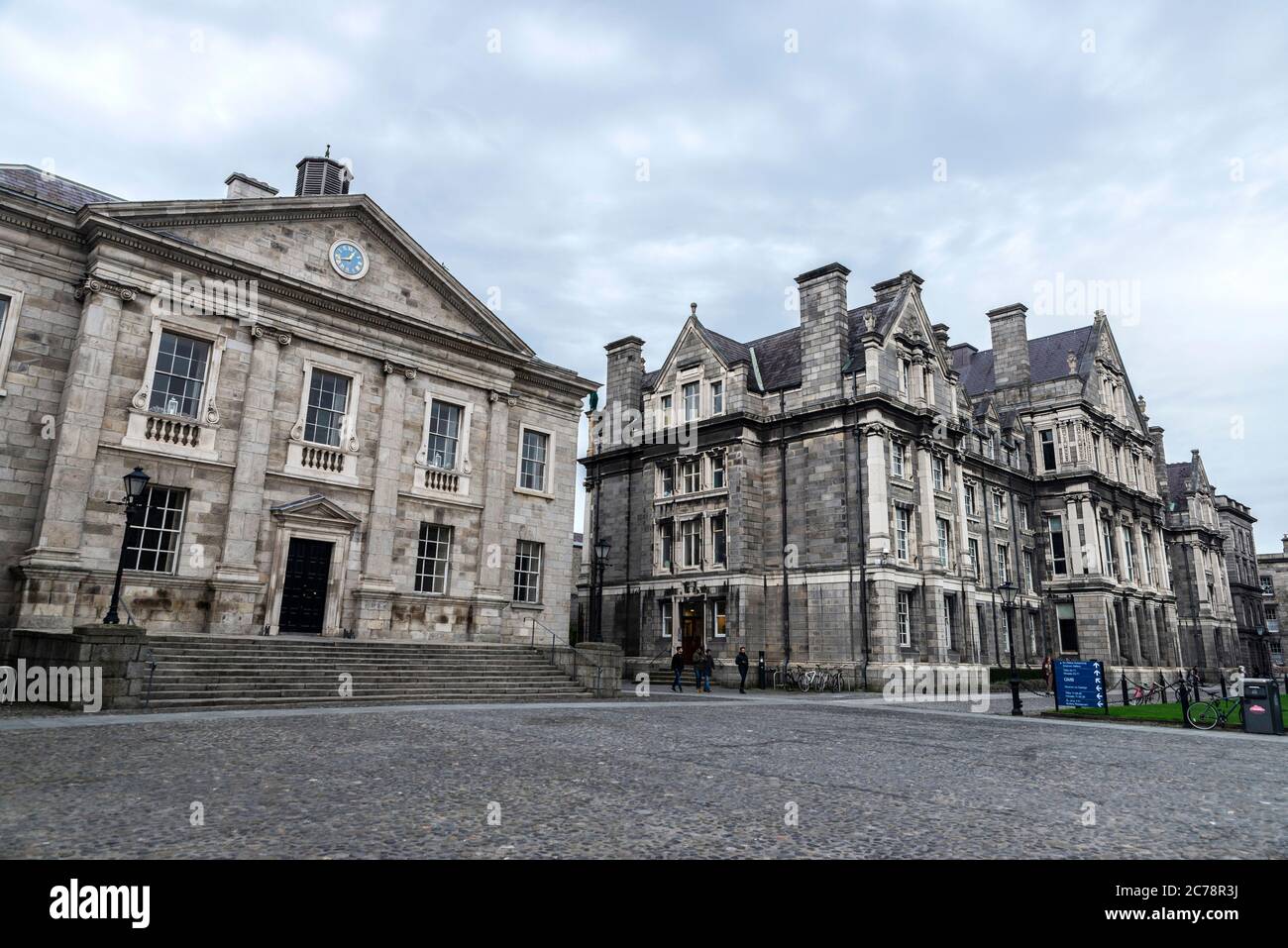 Dublin, Ireland - December 30, 2019: Facade of the Trinity College ...